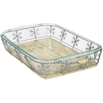 Amazon.com: Pyrex 3 Quart Snowflake Basket Set: Bake And Serve Sets ...