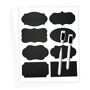 Amazon.com : Label Me Chalk - 48 Reusable Chalkboard Labels + 2 Liquid ...