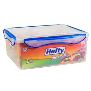 Amazon.com: Hefty Clip Fresh Food Storage Container 35 Cups Rectangular ...