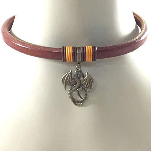 Amazon.com: Brown Leather Antiqued Brass Dragon Choker : Handmade Products