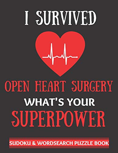 I Survived Open Heart Surgery: Sudoku And Wordsearch Puzzles Large ...