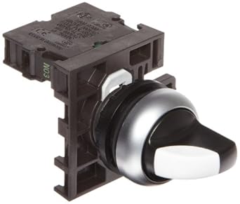 Eaton M22-WRK4 Selector Switch, 4 Positions, Lever Actuator Style, On-Off Action, Silver Bezel ...