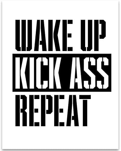 Amazon.com: Wake Up Kick Ass Repeat - 11x14 Unframed Typography Art ...