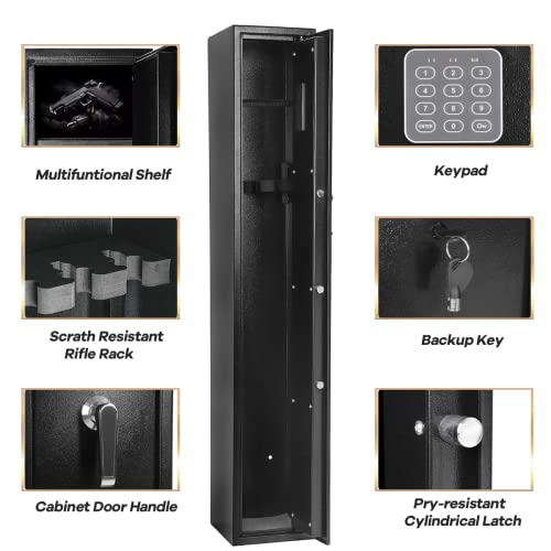 Rifle Gun Safe, Quick Access 3 Long Gun Cabinet, Gun Safes for Home ...
