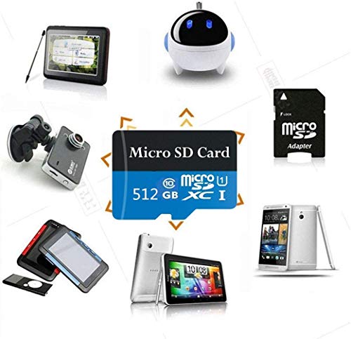 Micro SD SDXC Card 512GB High Speed Class 10 Memory Micro SD Card with ...