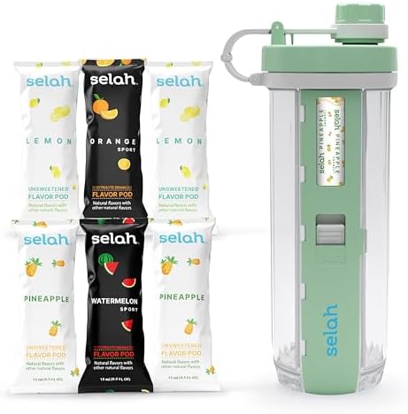 Selah Flavored Water Bottle - 20oz Water Bottle With Flavor Pods ...