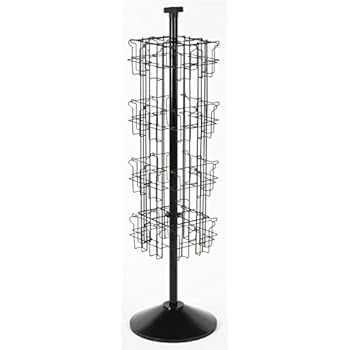 Amazon.com : Black Wire Rotating Display Rack with 32 Pockets for 4 x 9 ...