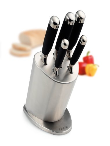 Prestige Stainless Steel 6 Piece Knife Block Set: Amazon.co.uk: Kitchen ...