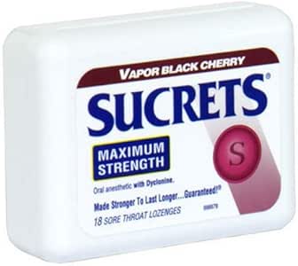 Amazon.com: Sucrets Max Strength Vapor Lozenges, Black Cherry, 18-Count ...