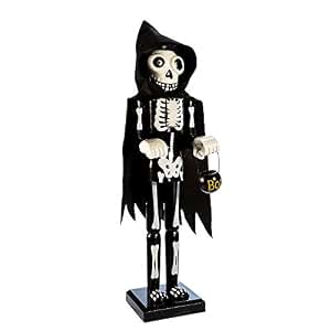 Amazon.com: Kurt Adler Wooden Halloween Skeleton Nutcracker, 15-Inch ...