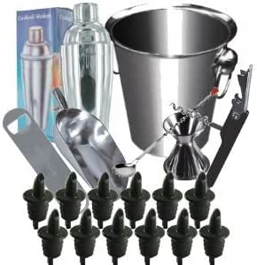 Amazon.com: 19 Piece Professional Bartending Set, Home Bar Set ...