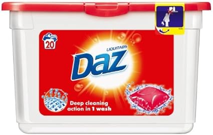 Daz Regular Laundry Detergent Tablets 20 Washes (Pack of 6, Total 120 ...