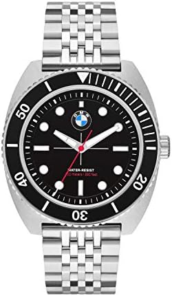 BMW Men's Three-Hand Stainless Steel Quartz Watch, Silver/Black, Quartz ...