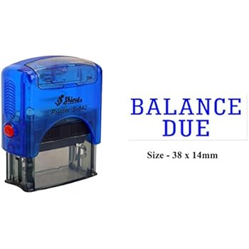 Amazon.com : Balance Due Self Inking Rubber Stamp (Blue Ink) - Large ...