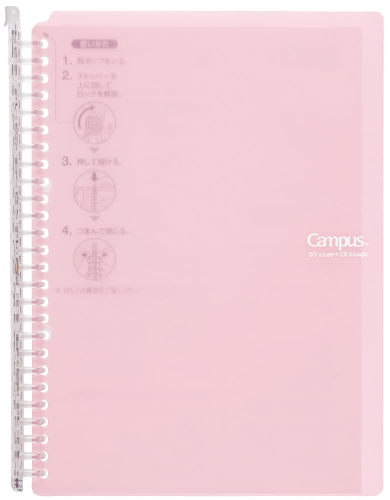 Mua Kokuyo Campus Smart Ring Binder, B5 Light Pink Binder Notebook Up ...