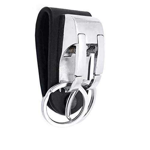 LGNL Leather Belt Loop Keychain with 2 Detachable Clips&Key Ring Belt ...