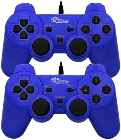 USB Wired Double Controller Gamepad (2082) For Pc And Laptop -blue ...