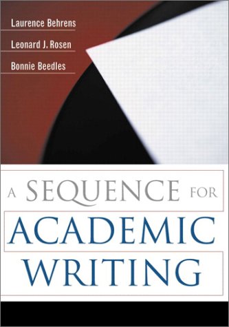 Amazon.com: A Sequence for Academic Writing: 9780321081339: Behrens ...
