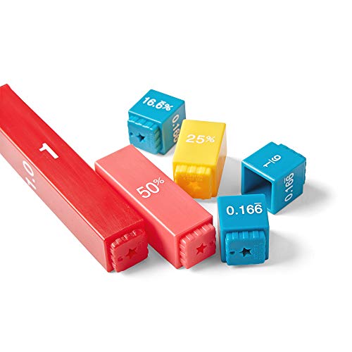 hand2mind Rainbow Fraction Tower Equivalency Cubes, Montessori Math ...