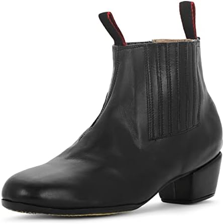Danzarteb Men's Folklorico Flamenco Dance Leather Boots, 2 Heel, Black ...