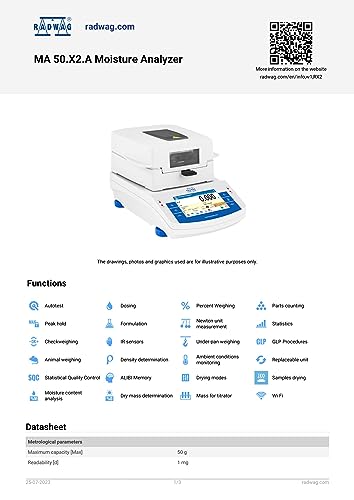 Radwag MA 50.X2.A Moisture Analyzer 50g X 0.001g on Galleon Philippines