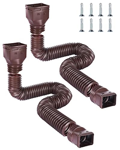 POBOMVOM Rain Gutter Downspout Extensions, 21"-60" Flexible Drain ...