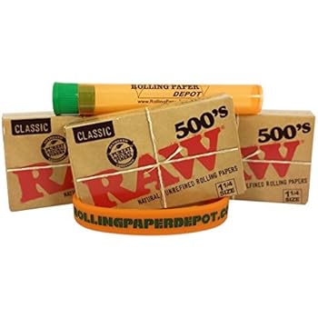 Amazon.com: RAW BRAND Cigarette Rolling Papers - Raw 500's - THREE ...