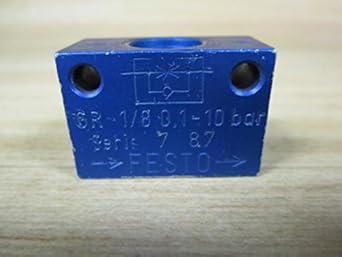 Festo GR-1/8 B One-Way Flow Control Valve 0-10bar, 0-145 psi, 1/8" NPT ...