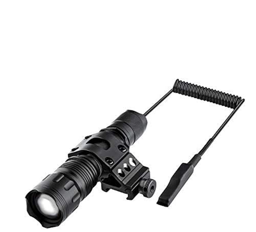 Megwoll Tactical Flashlight 1200 Lumens Zoomable Super Bright 5 Modes LED Light with Offset ...