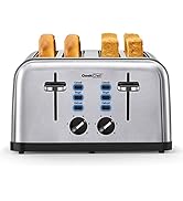 Amazon.com: Toaster 4 Slice, Geek Chef Stainless Steel Extra-Wide Slot ...