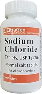 Amazon.com: Sodium Chloride Tablets 1 gm, USP Normal Salt Tablets - 300 ...