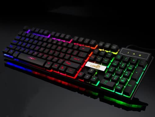 Gaming Keyboard USB Wired Floating Keyboard, Quiet Ergonomic Water ...