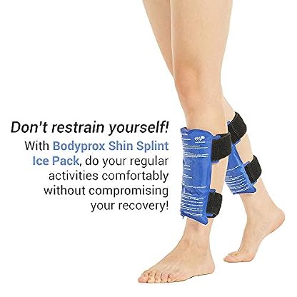 Bodyprox Shin Splint Ice Pack 2 Pack – Reusable Flexible Gel Wraps for ...