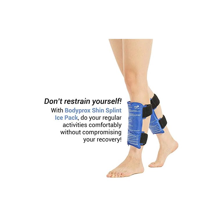 Bodyprox Shin Splint Ice Pack 2 Pack – Reusable Flexible Gel Wraps for ...