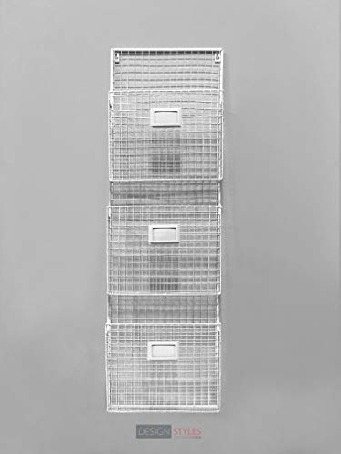 Designstyles Wall Hanging 3 Tier File Holder - Wall Mounted Metal Wire ...