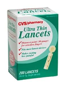 Amazon.com: Cvs/pharmacy Ultra Thin Lancets 30 G for Sensitive Fingers ...