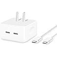 Amazon.com: USB C Fast Wall Charger Block, 35W Dual USB CPort Fast ...