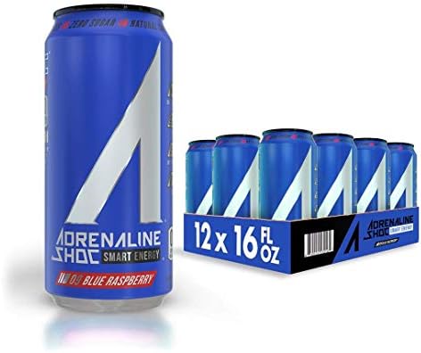 A SHOC Performance Energy Drink, Blue Raspberry, Zero Sugar, 16 Ounce ...