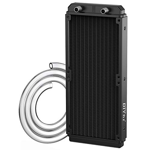 DIYhz Water Cooling Computer Radiator, 12 Pipe Aluminum Heat Exchanger ...