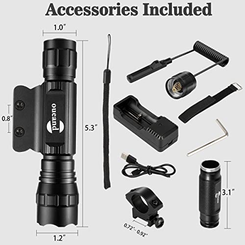 Tactical Flashlights 1200 Lumens Mlok Picatinny Rail Flashlight,3 Modes ...