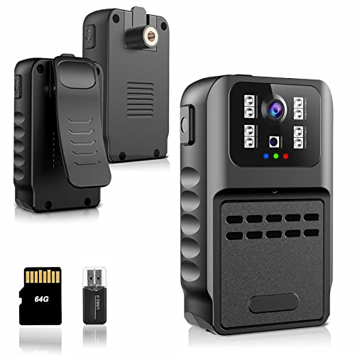 Mini Body Camera with Audio and Video Recording Ture 1080P 64GB ...