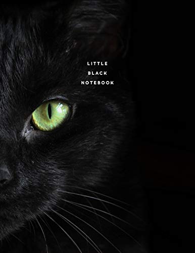 Little Black Notebook: Halloween Edition Minimal Cat Journal with Back ...