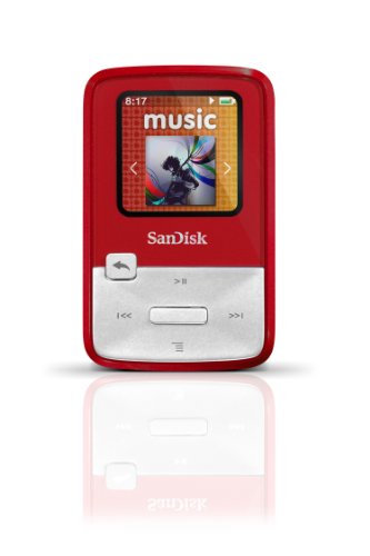 SanDisk Sansa Clip Zip 4GB MP3 Player, Red With Full-Color Display ...