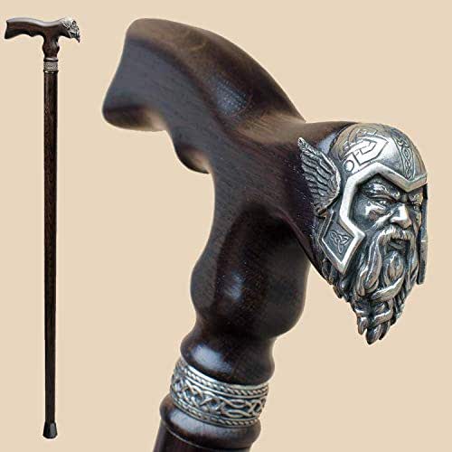 Viking Walking Cane for Men Fashionable - Handmade Fancy Men's Wooden ...