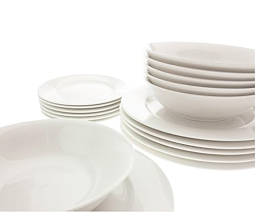 White Basics Collection, Collection, 18 Piece European Dinner Set ...