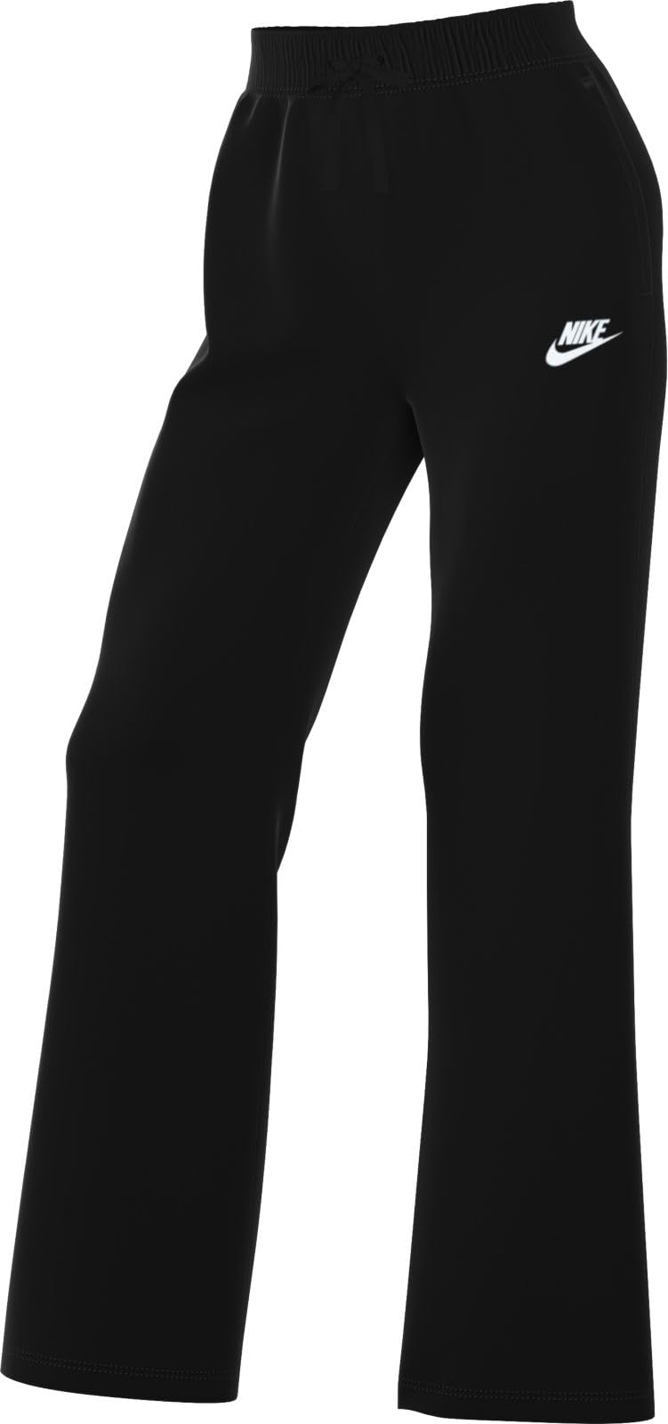 Nike Womens Club Fleece MID-Rise Wide-Leg Sweatpants (Black/White ...