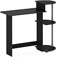 Amazon.com: FURINNO Compact Computer Desk with Shelves, Round Side ...