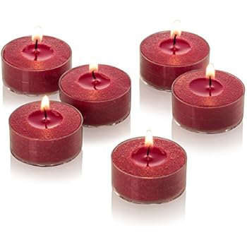 Amazon.com: Red Tealight Candles with Clear Cup - Bulk Set of 72 ...