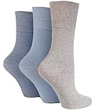 3 Pairs of Ladies Sock Shop Gentle Grip Patterned Socks, Various ...
