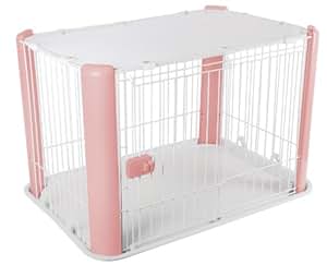 Amazon.com : IRIS Small Wire Dog Crate with Mesh Roof, Pink : Pink Pet ...